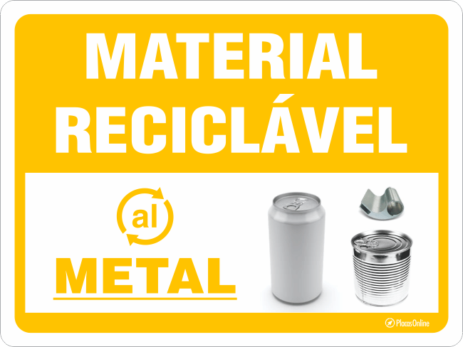 Placa Material Reciclável: Metal | PlacasOnline