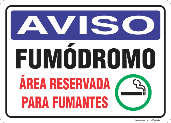 Placa para Área de Fumantes | PlacasOnline