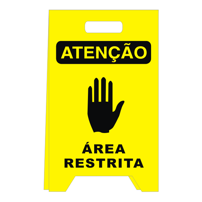 Placa Dobrável Atenção: Área restrita :: PlacasOnline Placa Dobrável Atenção: Área restrita :: PlacasOnline