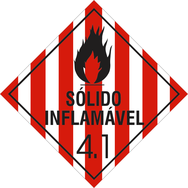 Placa Transporte de rísco: Sólidos inflamáveis (subclasse 4.1 ...